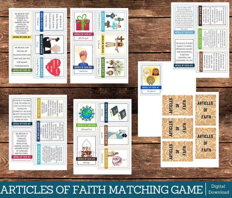 Articles of Faith Flashcards | Matching | Memorization | LDS Primary ...