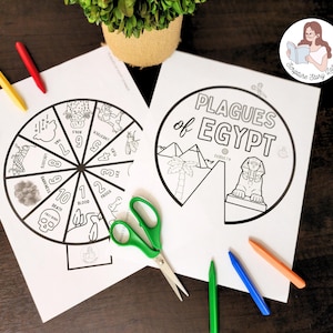 Bible Moses Plagues of Egypt Coloring Spinner Wheel - Passover Lesson ...