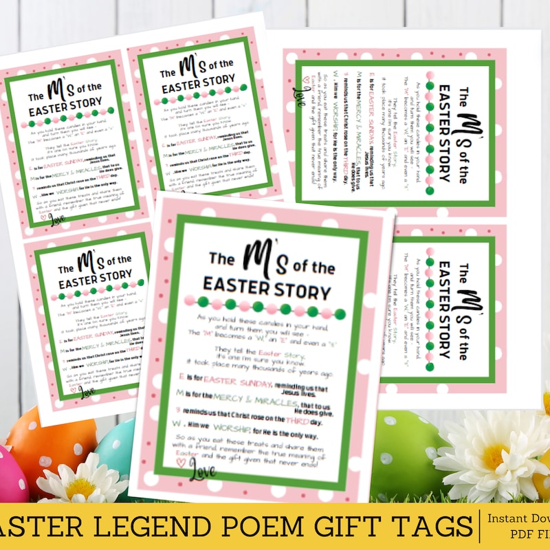 M and M Easter Poem - Etsy