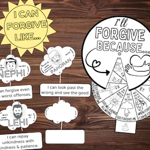 Forgiveness Mobile & Spinner Wheel Crafts, LDS Come Follow Me, Primary ...