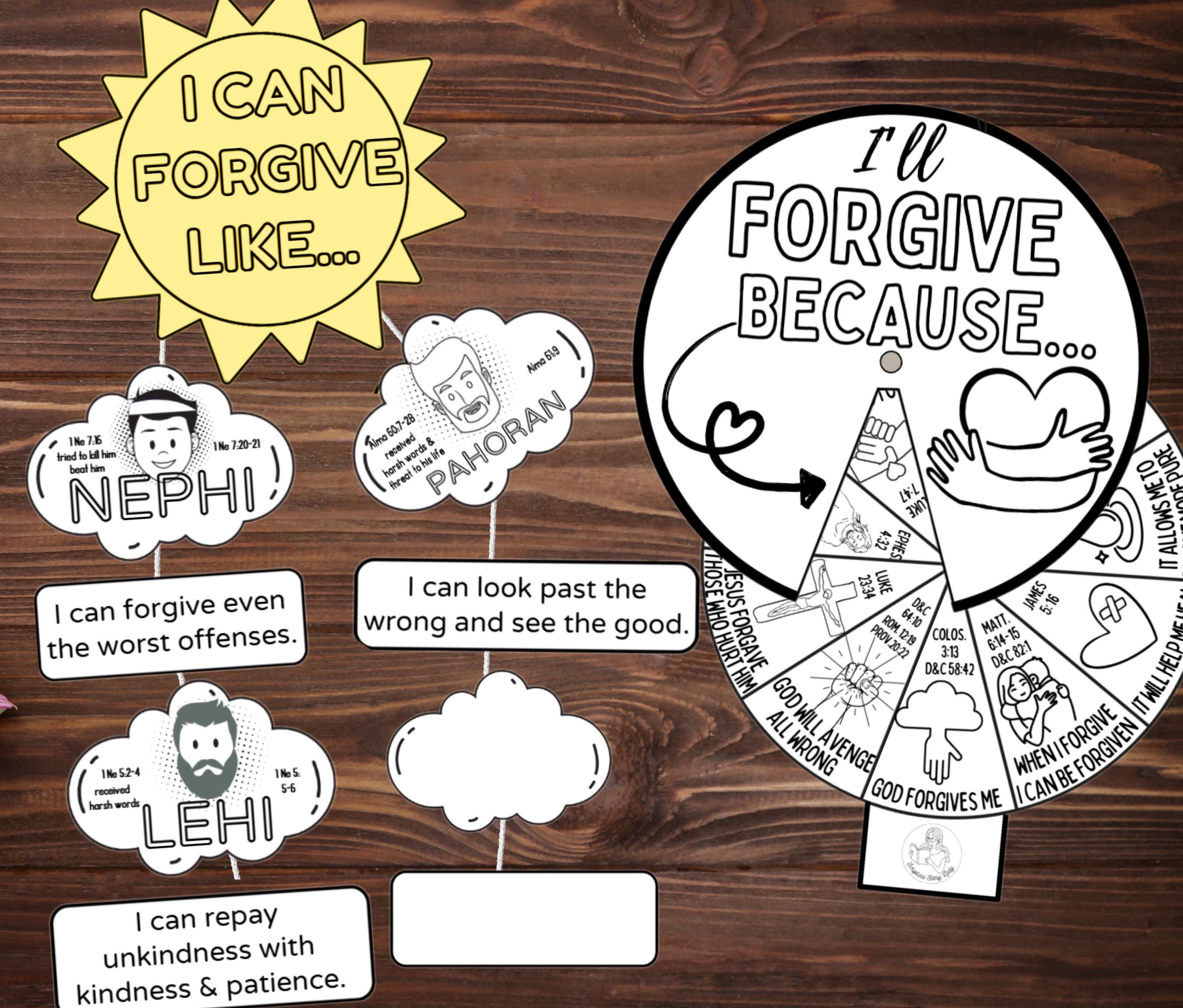 Forgiveness Mobile & Spinner Wheel Crafts, LDS Come Follow Me, Primary ...