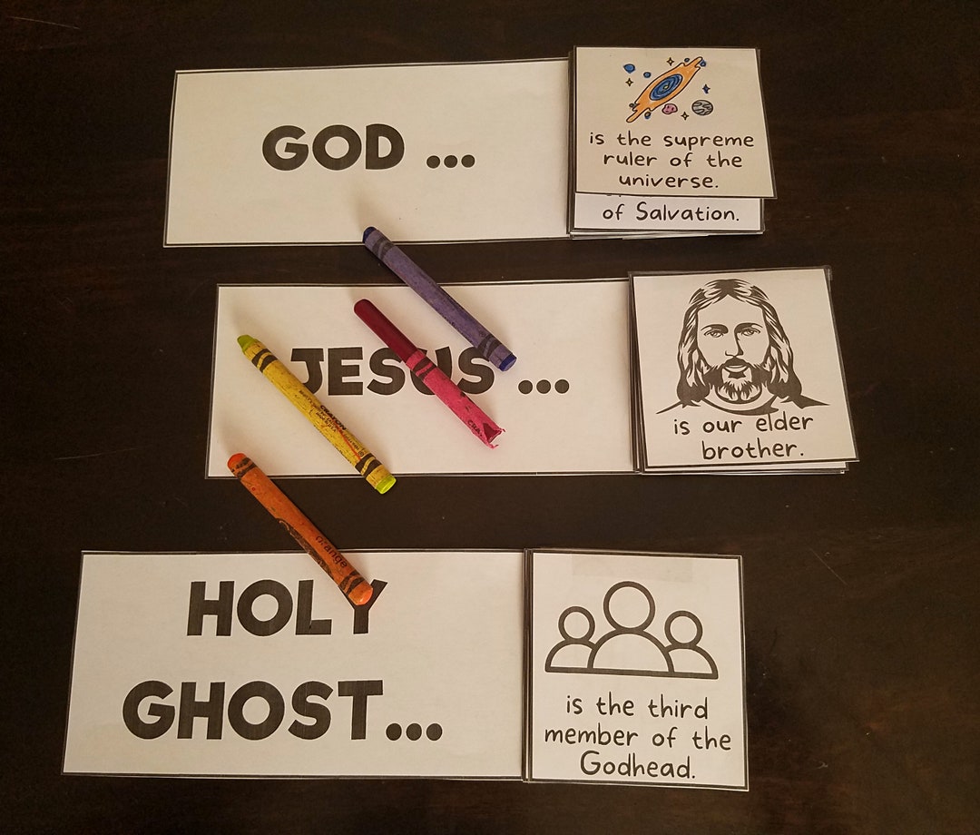 Godhead: Jesus, Heavenly Father God, Holy Ghost Coloring Flipbook | LDS ...