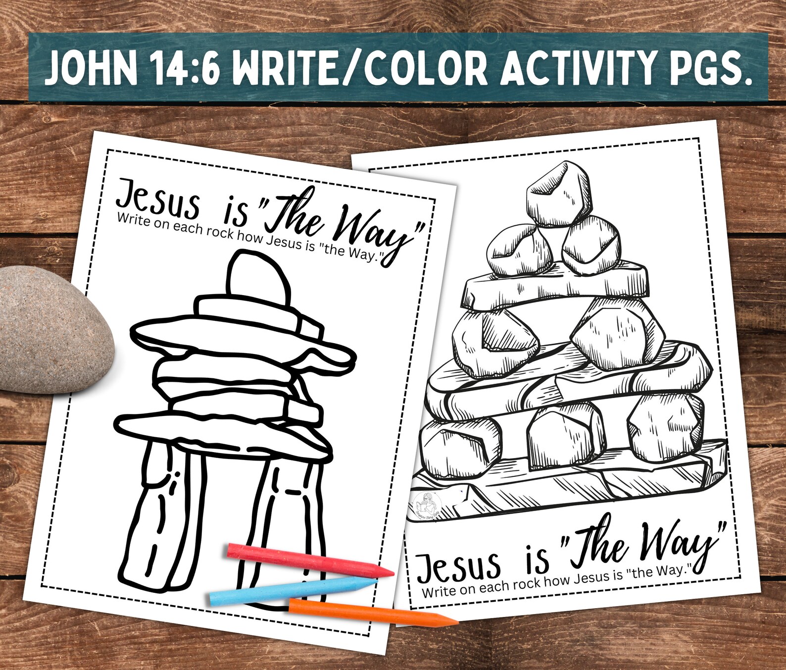 Jesus is the Way Bible Bundle Folder Game, Coloring/writing Pgs, Cairns ...