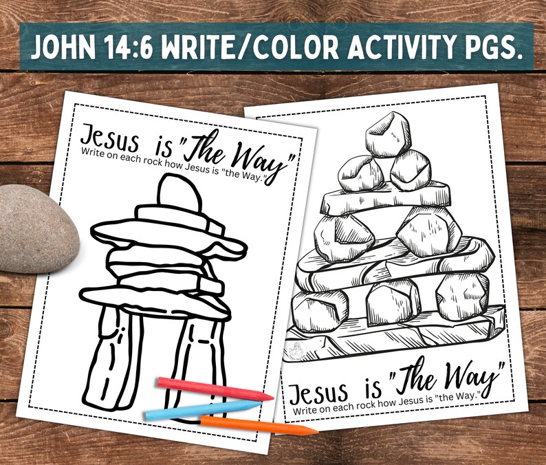 Jesus is the Way Bible Bundle Folder Game, Coloring/writing Pgs, Cairns ...