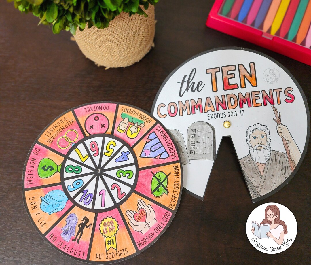 Ten Commandments Tablets Moses Exodus Memory Game Printable, Bible ...