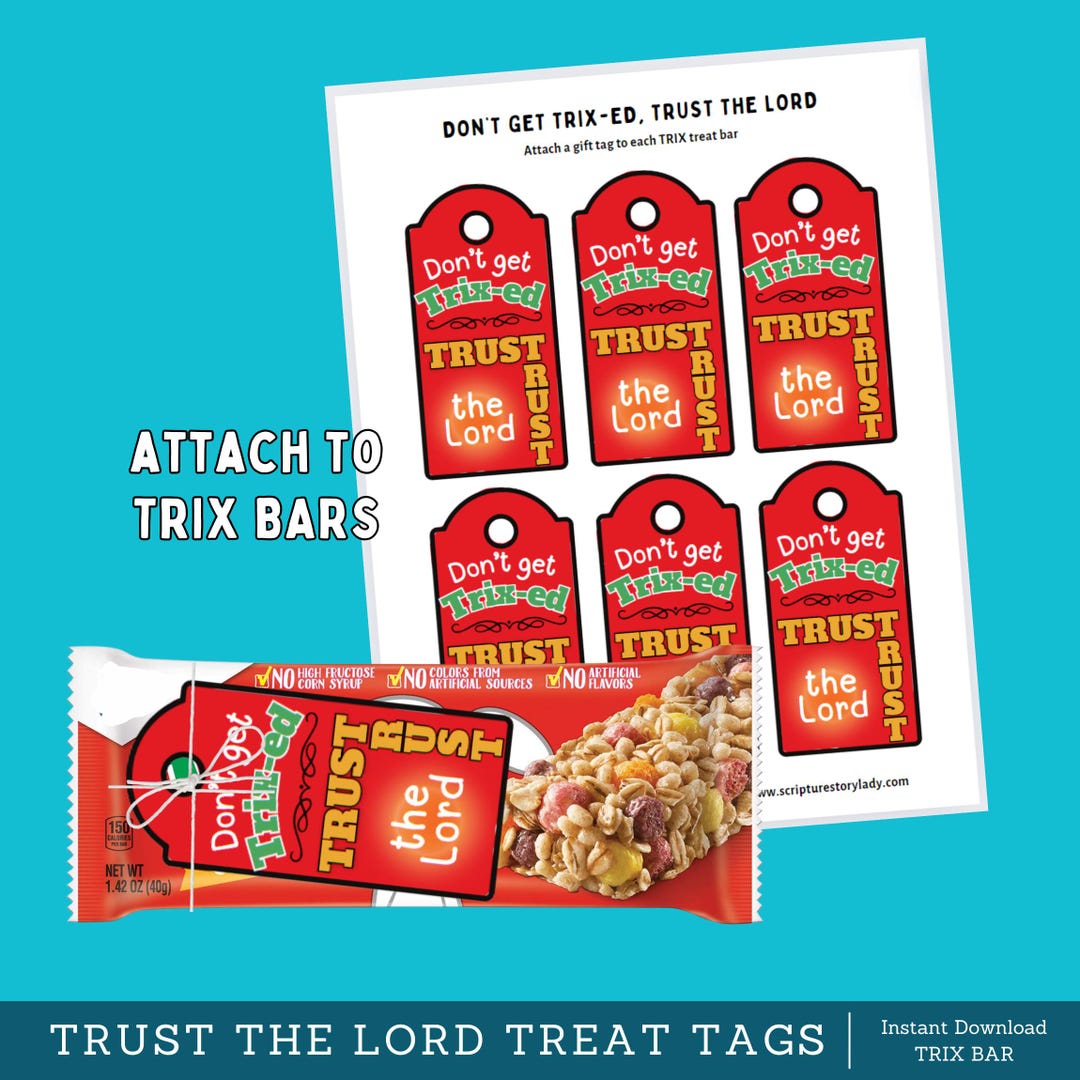 Don't Get Trix-ed! Trust the Lord Handout Tags, LDS Come Follow Me ...