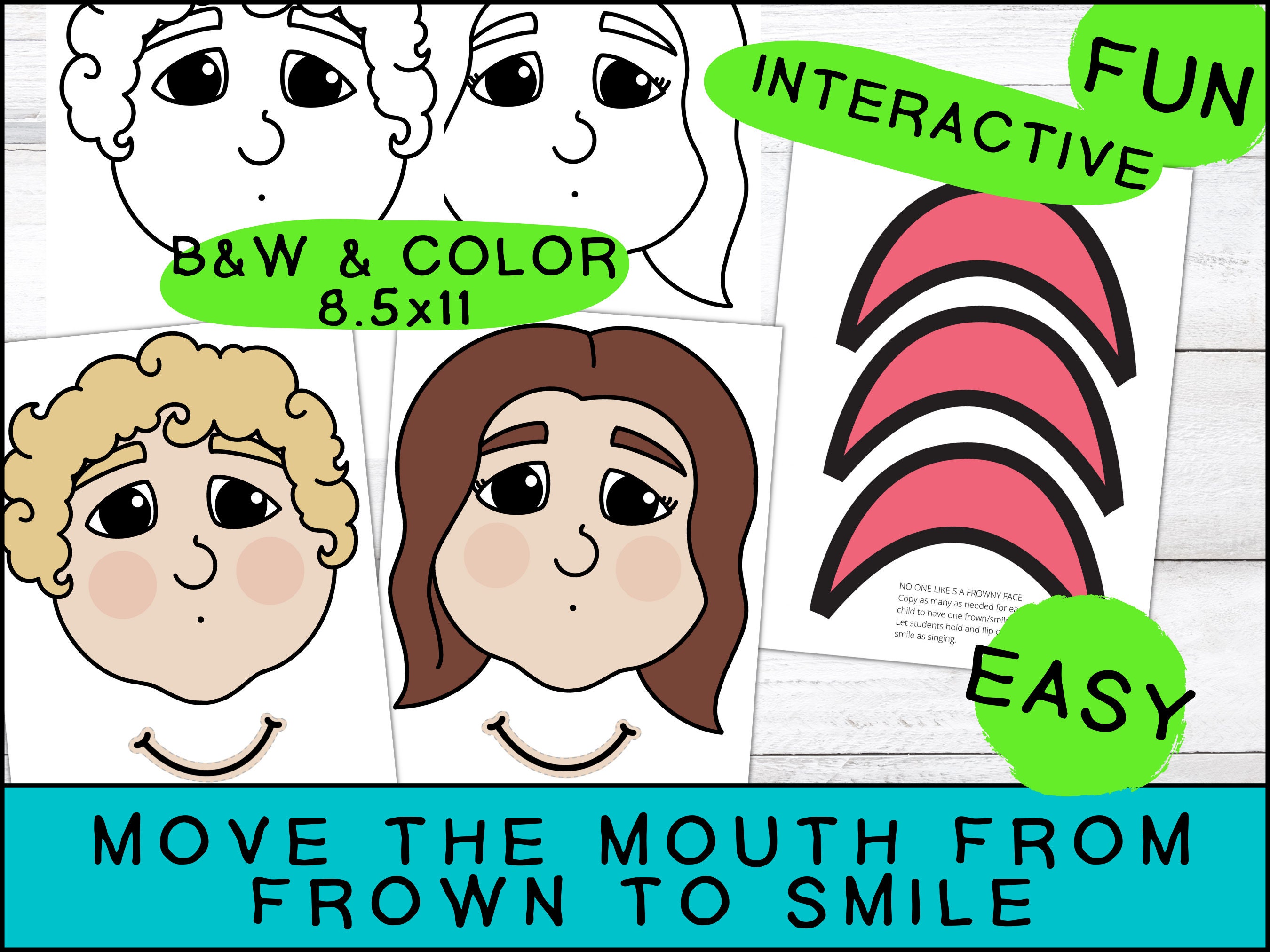 SMILE FROWN Kids Emotions Feelings Craft Kids SEL Learning Primary ...