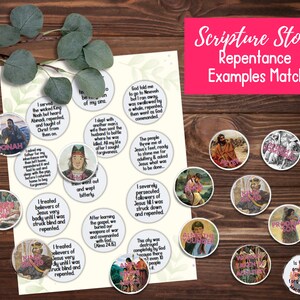 Repentance Activity Bundle: Matching, Coloring Page, Scriptures Trace ...