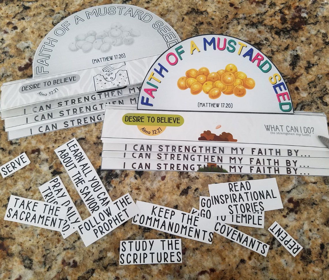 Faith as Mustard Seed Flipbook Craft Come Follow Me Families - Etsy