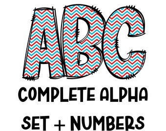 Red and White Stripes Alpha Doodles Doodle Letters Lowercase, Numbers ...