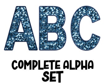 Blue Varsity Sequin Embroidered Alpha Doodles Doodles for Pngs Alpha ...