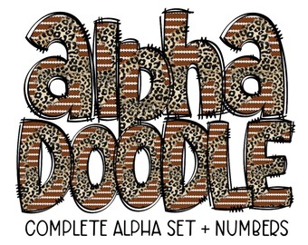 Football Doodle Numbers - Etsy