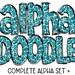 Blue Leopard Alpha Doodles | Doodle Letters | Lowercase, Numbers ...