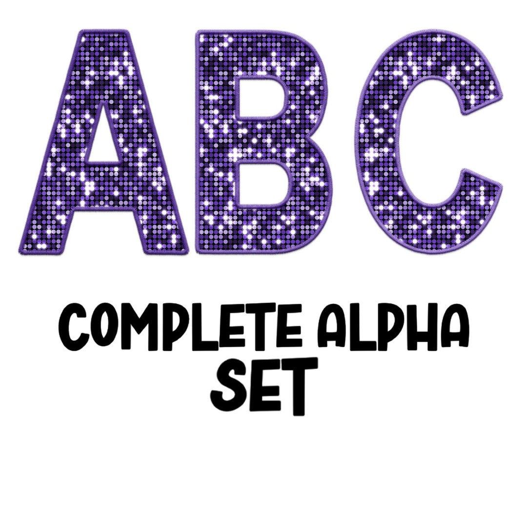 Purple Sequin Embroidered Alpha Doodles | Doodles for Pngs | Alpha ...