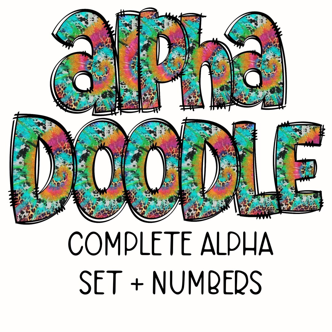 Tie Dye Leopard Alpha Doodles | Doodle Letters | Lowercase, Numbers ...