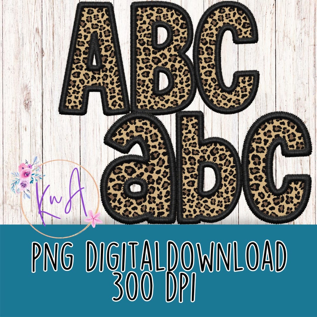 Black Embroidery Leopard Cheetah Alpha Doodles | Doodles for Pngs ...