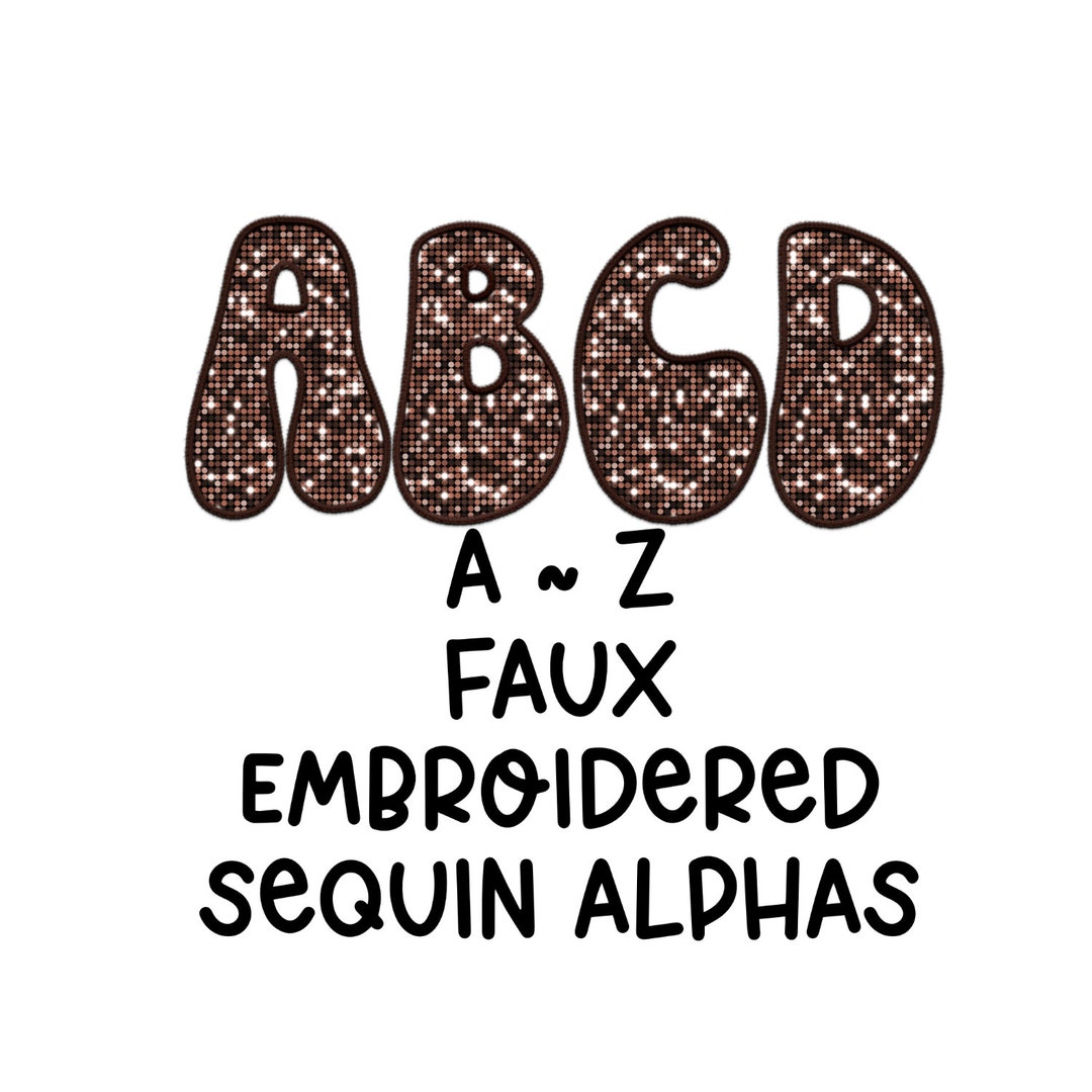 Brown Sequin Embroidered Alpha Doodles | Doodles for Pngs | Alpha ...