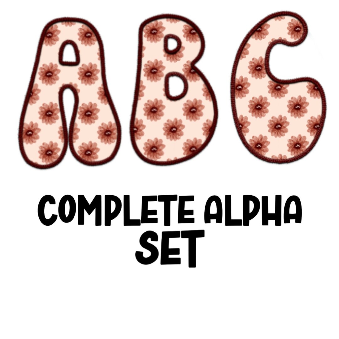Retro Embroidered Alpha Doodles | Doodles for Pngs | Alpha Doodle Set ...