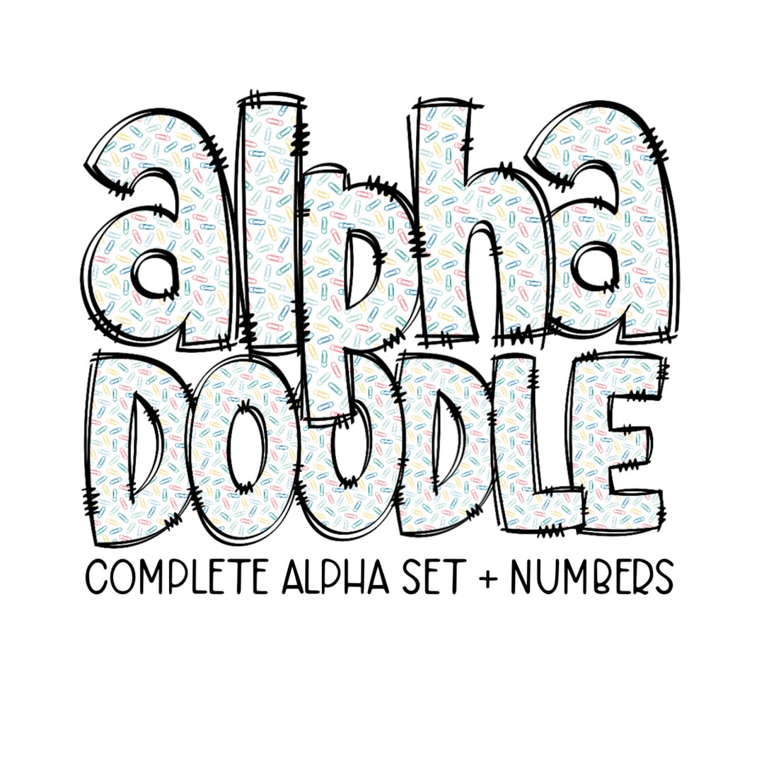 Paperclips Alpha Doodles | Doodle Letters | Lowercase, Numbers, Capital ...