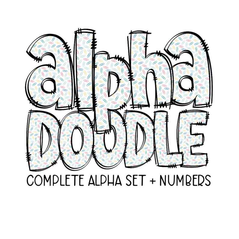 Paperclips Alpha Doodles | Doodle Letters | Lowercase, Numbers, Capital ...