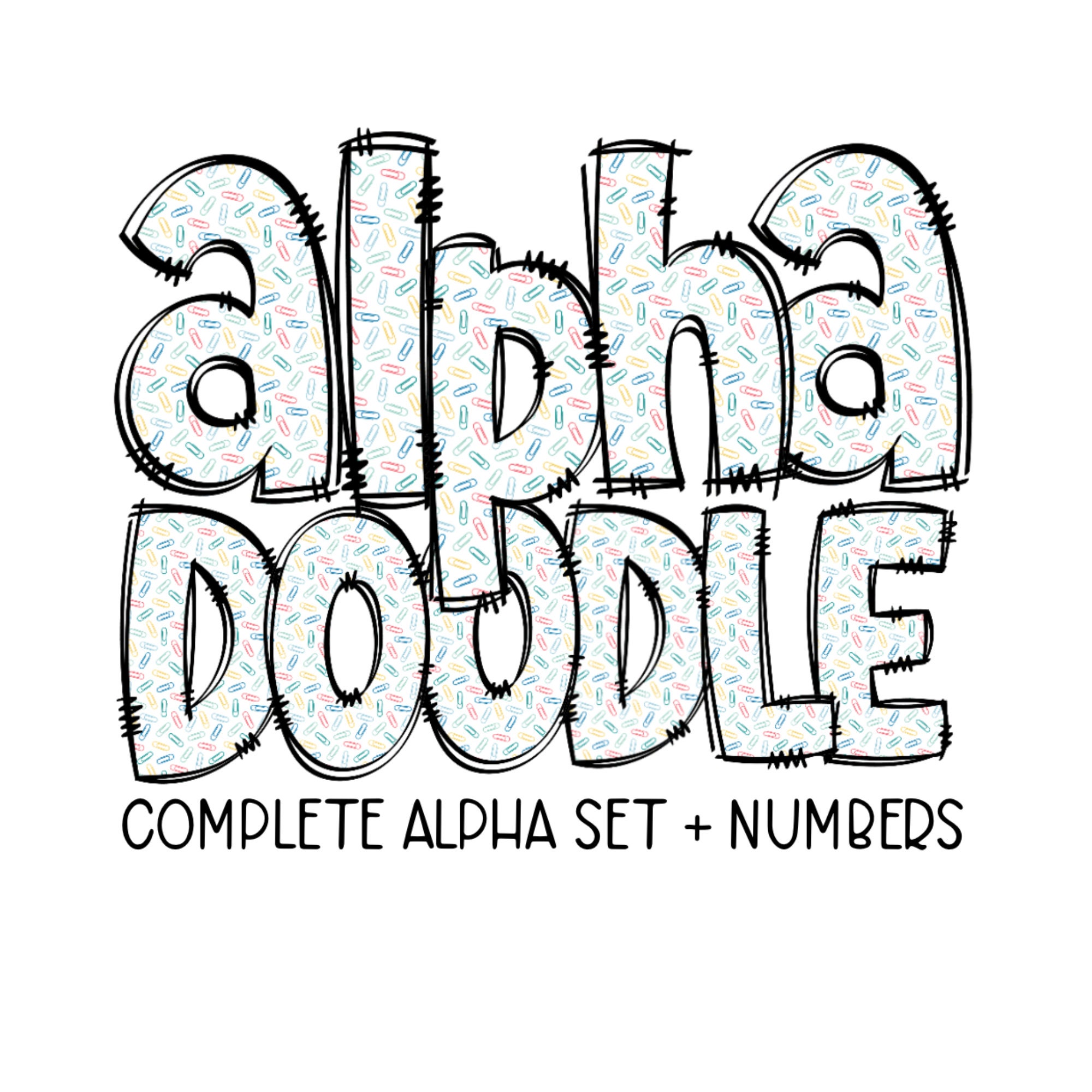 Paperclips Alpha Doodles | Doodle Letters | Lowercase, Numbers, Capital ...