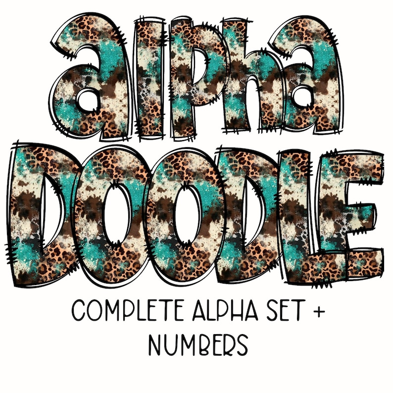 Western Alpha Doodles | Doodle Letters | Lowercase, Numbers, Capital ...
