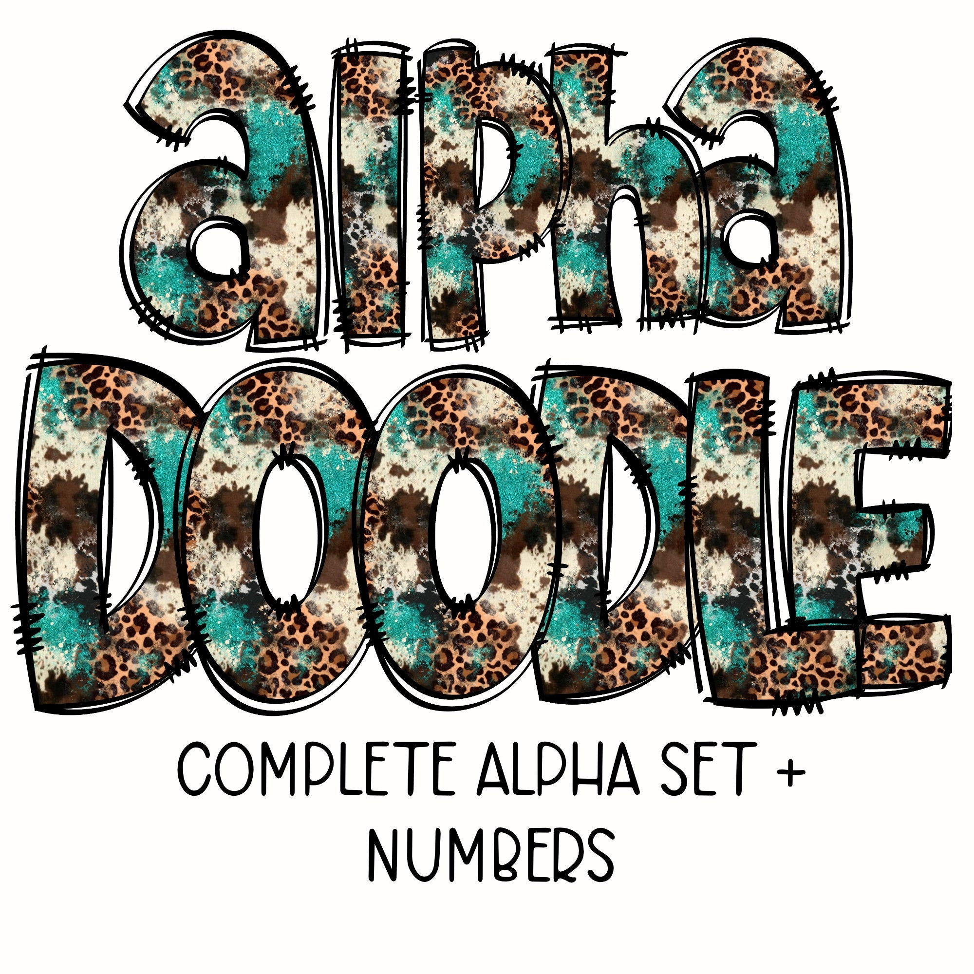 Western Alpha Doodles | Doodle Letters | Lowercase, Numbers, Capital ...