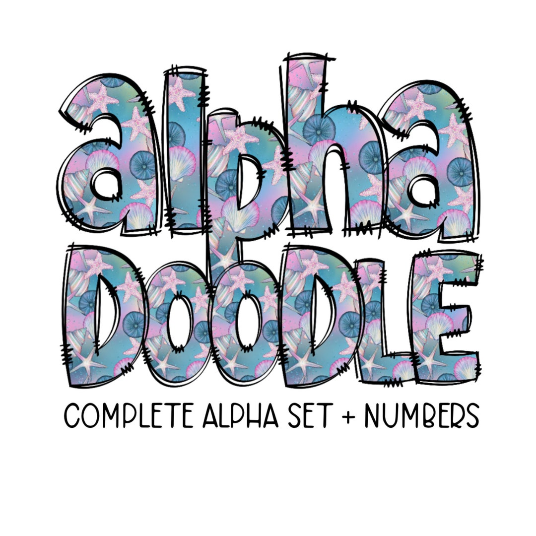 Seashell Alpha Doodles | Full Set Alphabet | Lowercase, Numbers ...