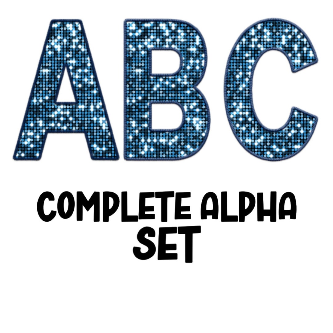 Blue Sequin Embroidered Alpha Doodles | Doodles for Pngs | Alpha Doodle ...
