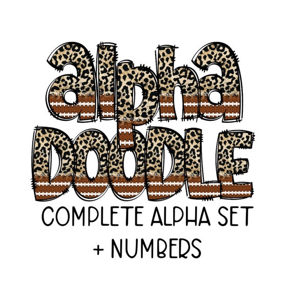 Leopard Football Alpha Doodles Doodle Letters Lowercase - Etsy