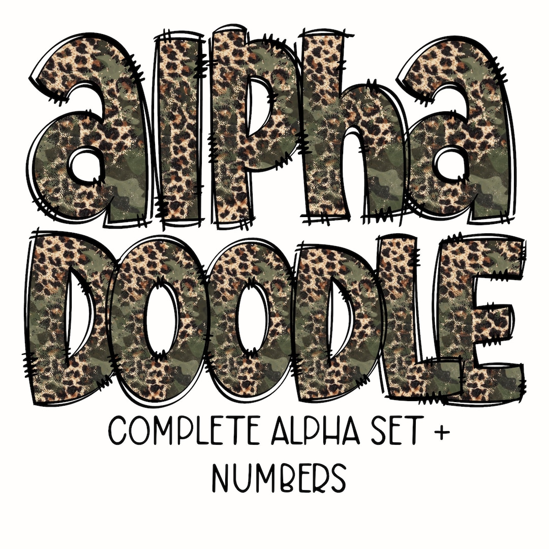 Camo Leopard Alpha Doodles | Doodle Letters | Lowercase, Numbers ...