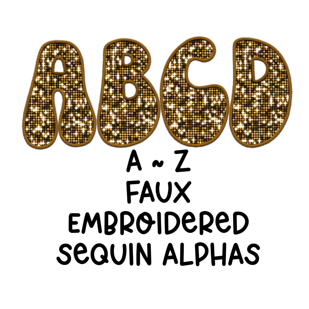 Light Brown Retro Sequin Embroidered Alpha Doodles | Doodles for Pngs ...