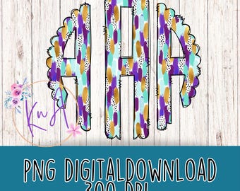 Pencil Scalloped Monograms Alpha Doodles | Doodle Letters | PNG for ...