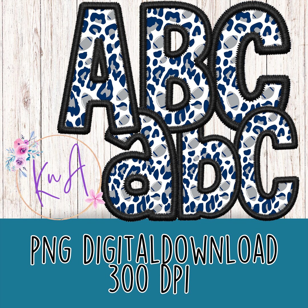 Faux Embroidered Leopard Football Alpha Doodles | Doodles for Pngs ...