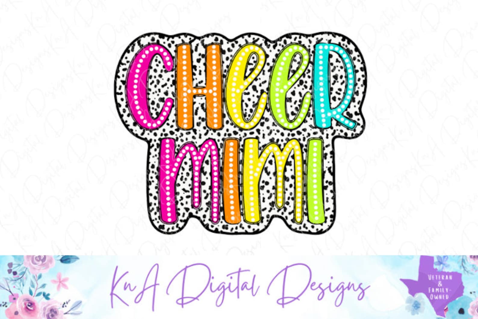 Cheer Mimi Doodle Design Dalmatian Spots | Cheer PNG | Shirt Design ...