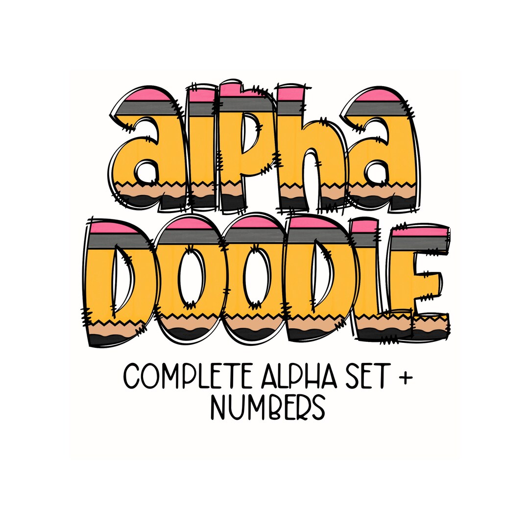 Pencil Alpha Doodles | Doodle Letters | Lowercase, Numbers, Capital ...