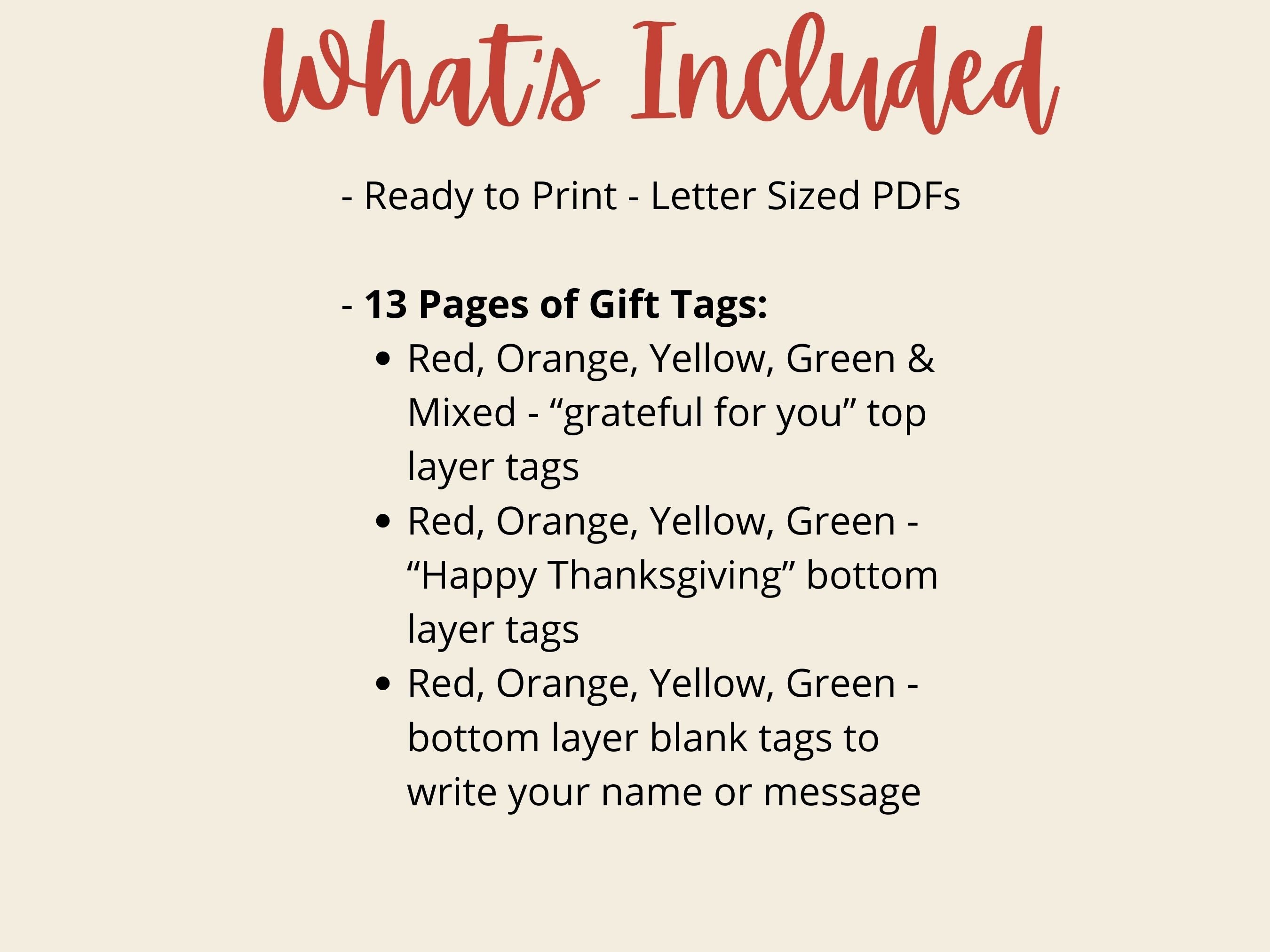 Grateful for You Gift Tags Printable Digital Download - Etsy