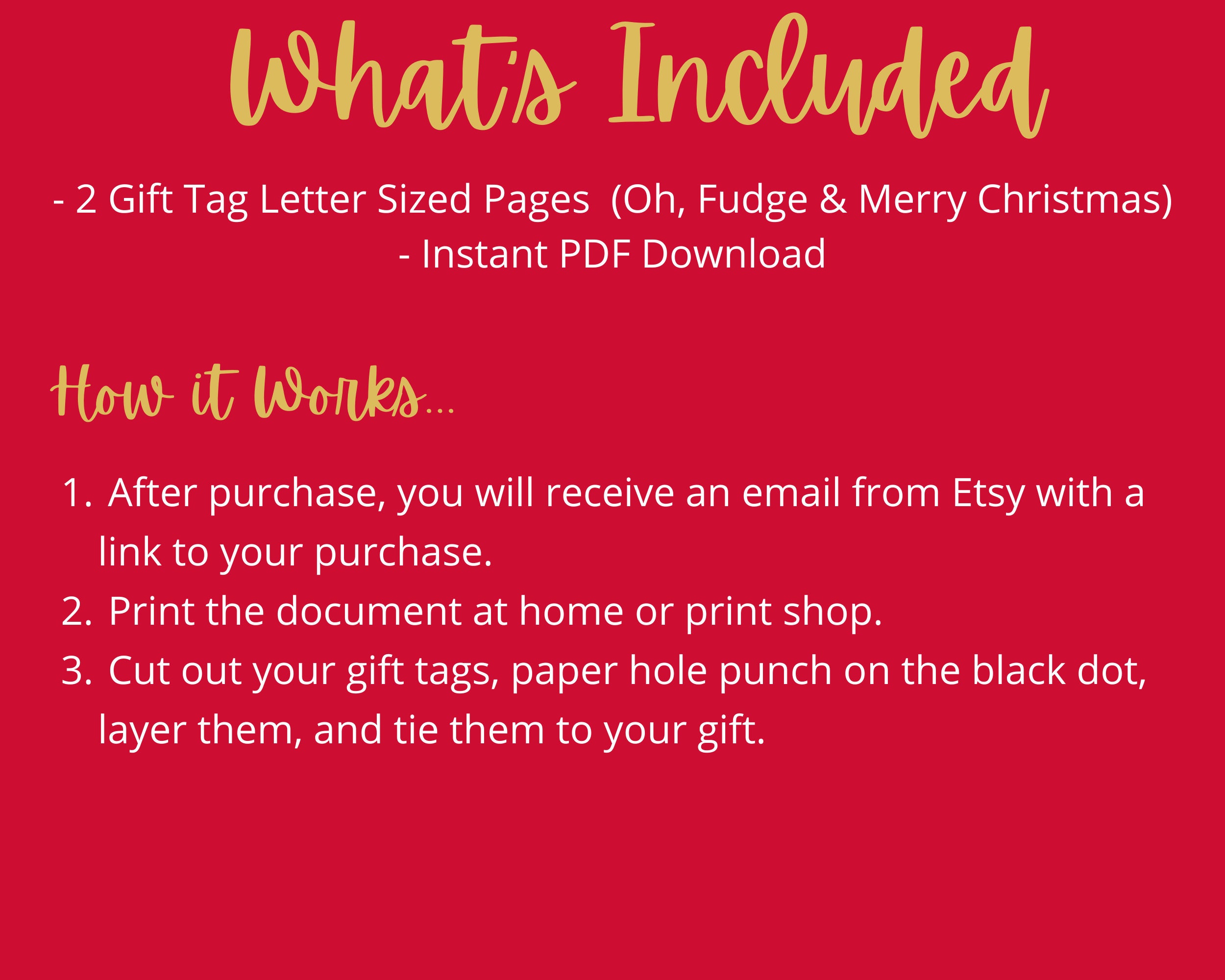Oh, Fudge Christmas Gift Tags - INSTANT DOWNLOAD - PRINTABLE - Etsy