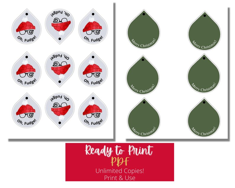 Oh, Fudge Christmas Gift Tags - INSTANT DOWNLOAD - PRINTABLE - Etsy