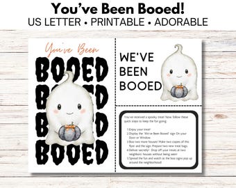You've Been Booed Printable, Adorable Ghost, Neighborhood Game ...
