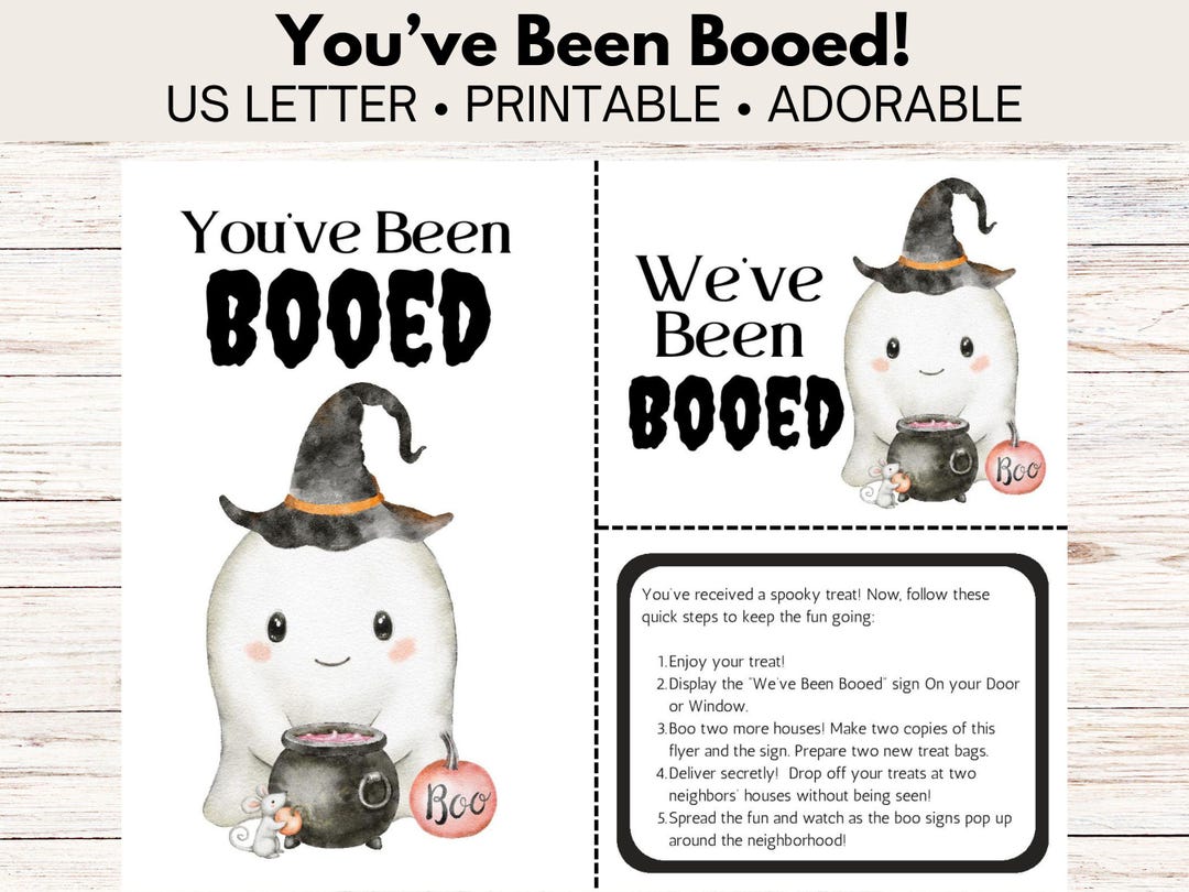 You've Been Booed Printable, Adorable Ghost, Neighborhood Game ...