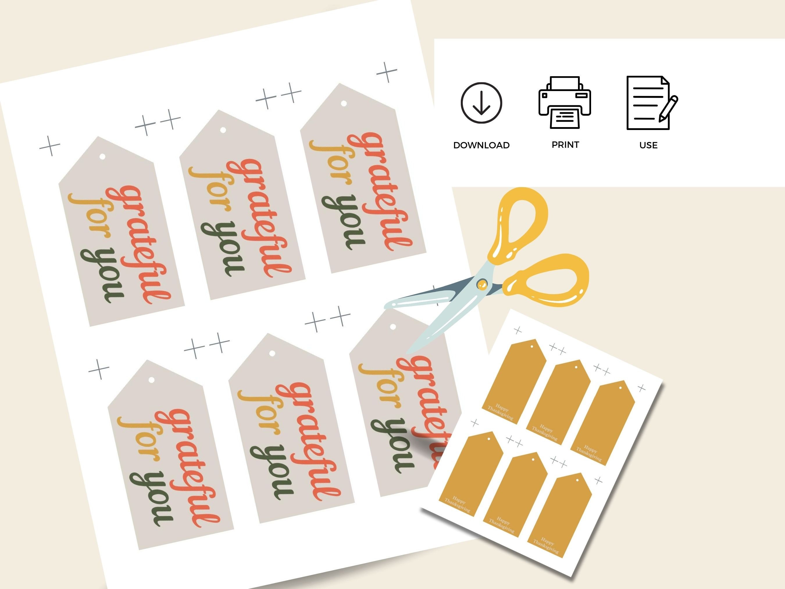 Grateful for You Gift Tags Printable Digital Download - Etsy
