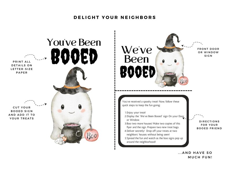 You've Been Booed Printable, Adorable Ghost, Neighborhood Game ...