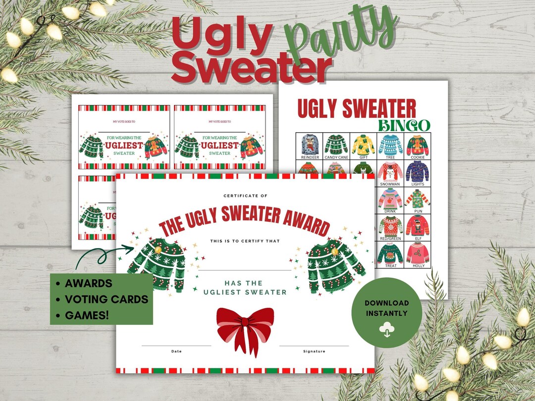 Ugly Sweater Party Pack - INSTANT DOWNLOAD - PRINTABLE - Etsy