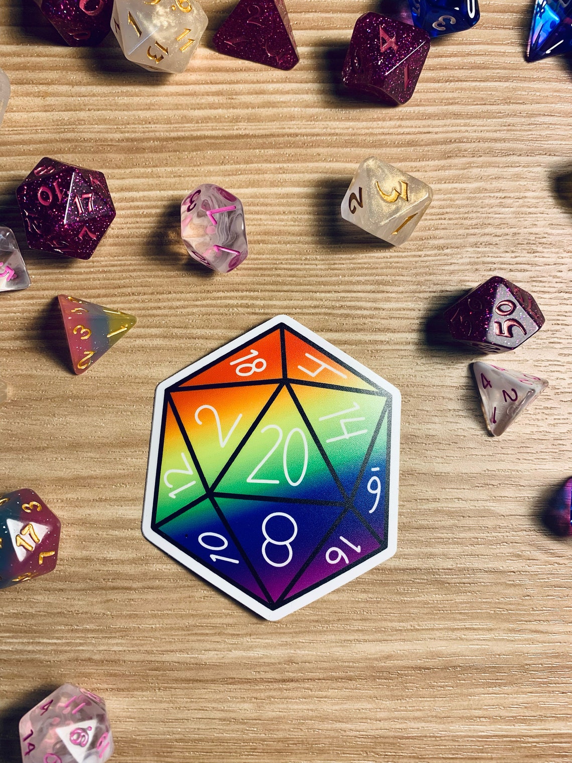 Pride D20 Natural 20 Vinyl Sticker // Natural 20 D&D Sticker - Etsy
