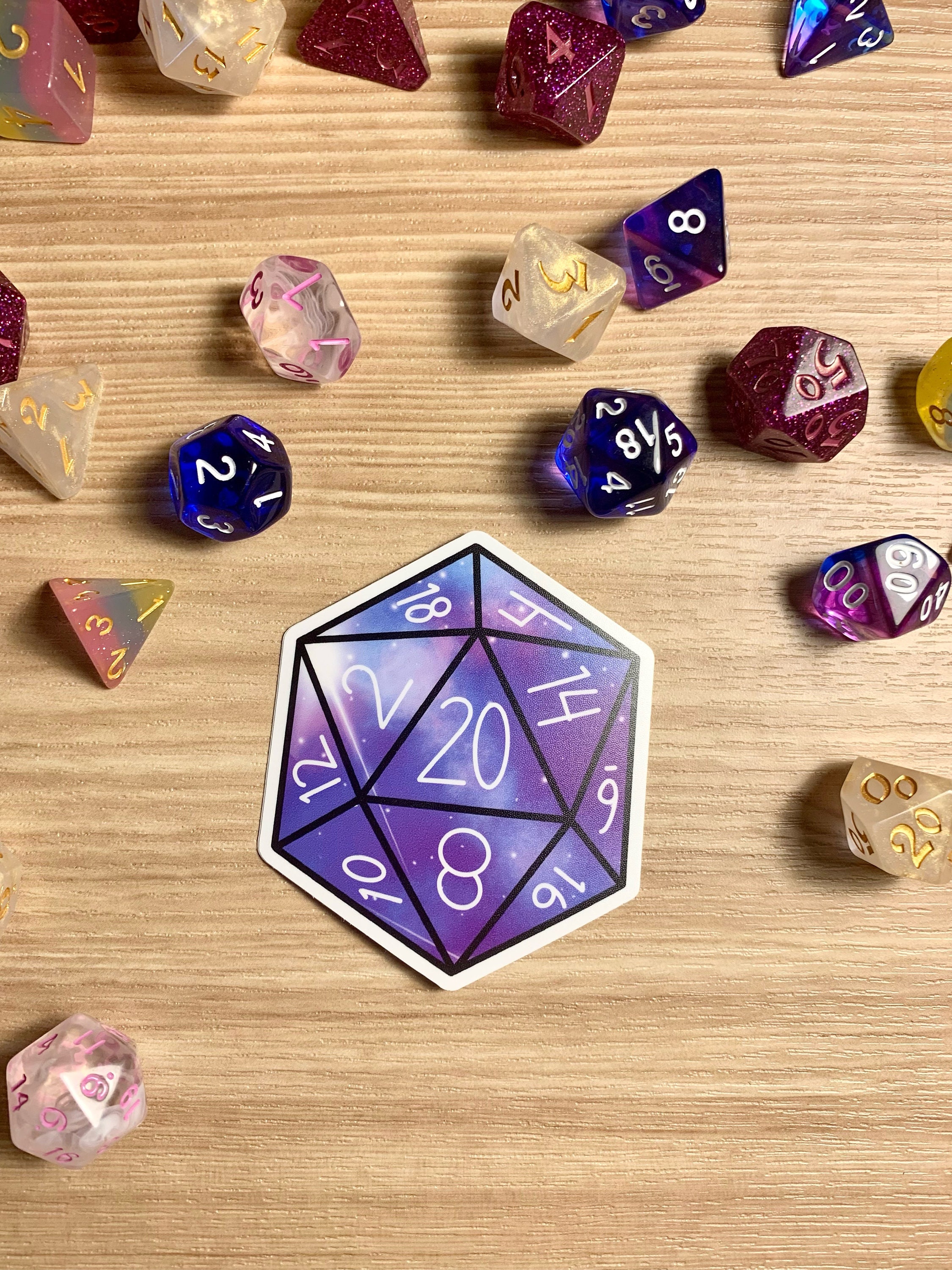Galaxy D20 Natural 20 vinyl sticker // Natural 20 D&D sticker | Etsy