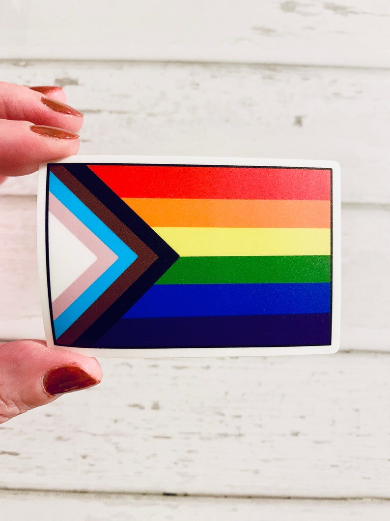 Progress Pride Flag Vinyl Sticker Progress Pride Flag - Etsy