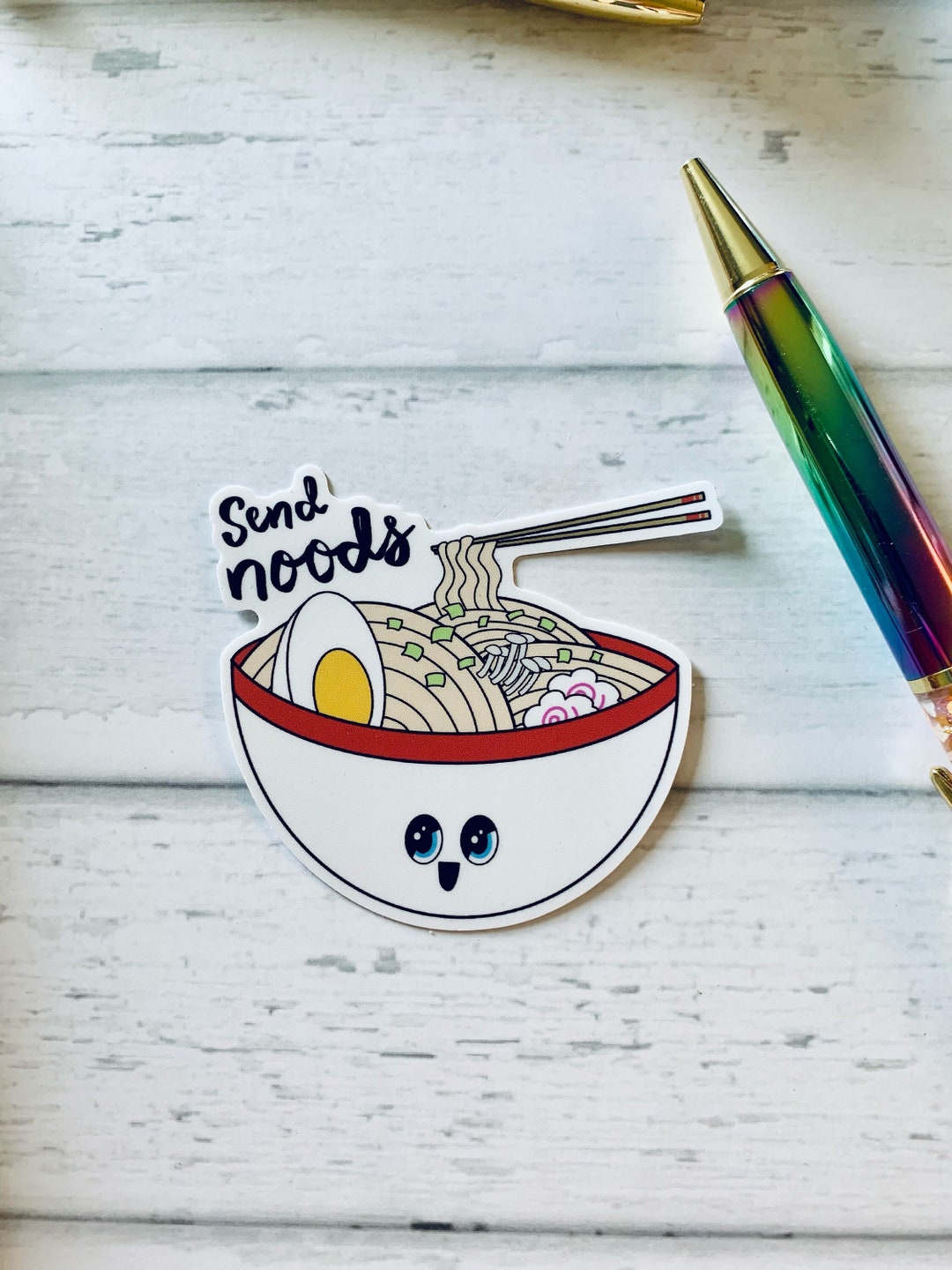 Send Noods Vinyl Sticker // Ramen Bowl Sticker - Etsy