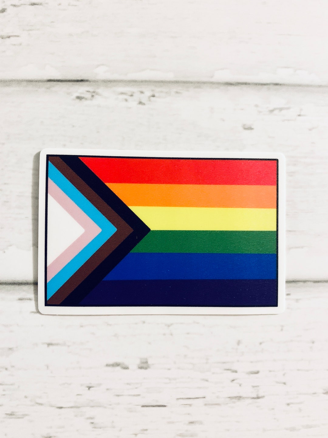 Progress Pride Flag Vinyl Sticker || Progress Pride Flag Laptop Sticker ...