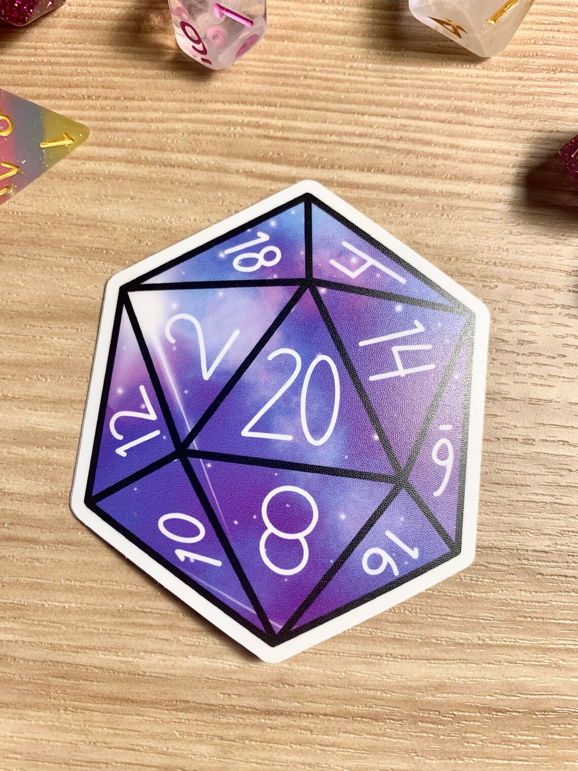 Galaxy D20 Natural 20 Vinyl Sticker // Natural 20 D&D Sticker - Etsy